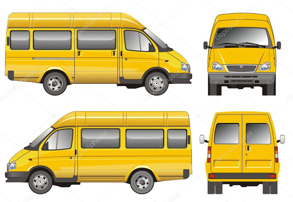 Yellow mini bus — Stock Vector © mechanik #2169854