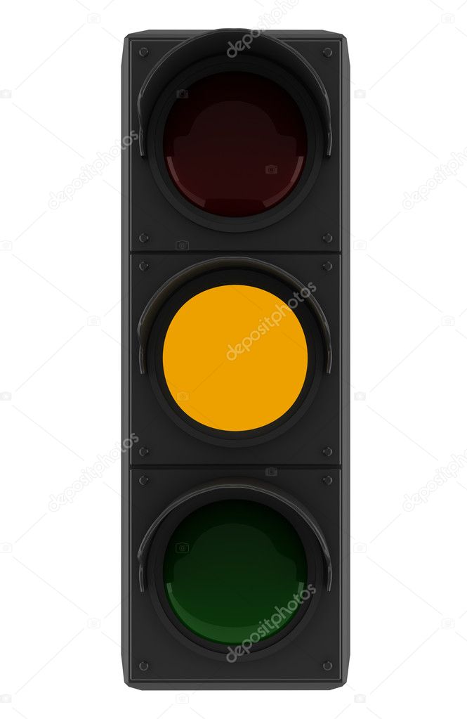 Yellow traffic light isolated on white — Stock Photo © tiler84 #1791636
