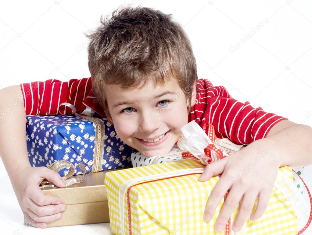 Little boy with gifts Stock Photo by ©anpet2000 1952330