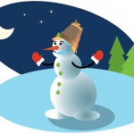Snowman Face Frame Stock Photo by ©lenmdp 8137556