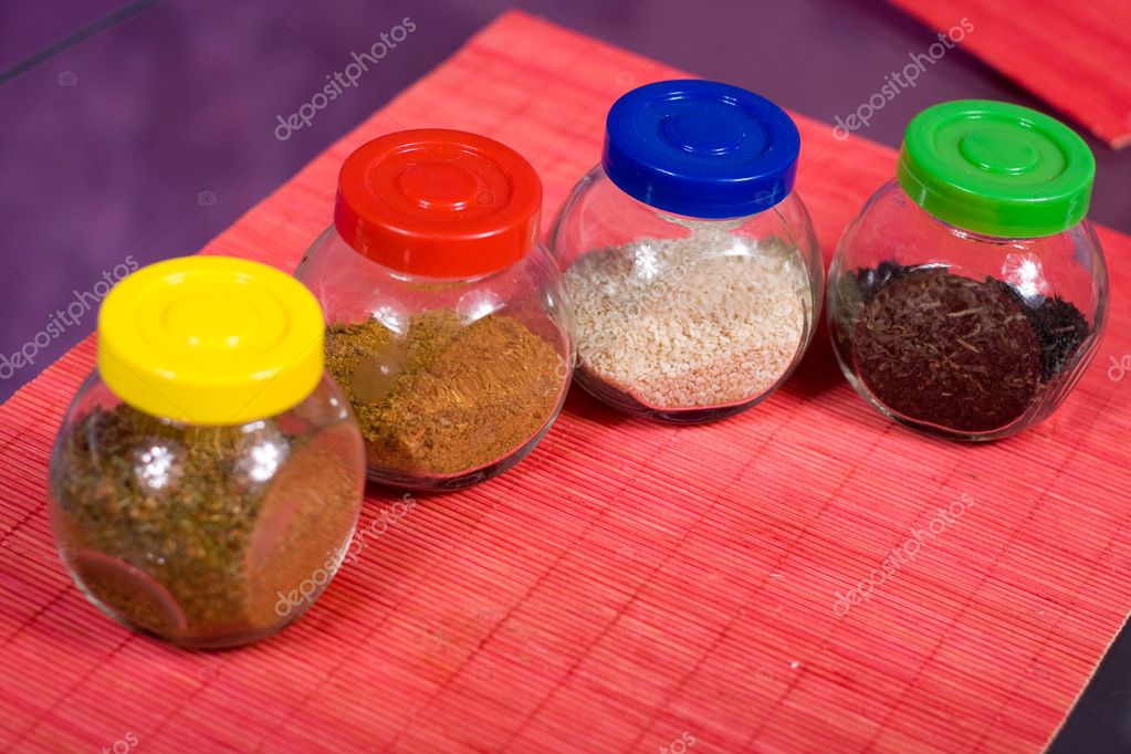 Four glass jars Stock Photo by ©Dmitroza 1823552