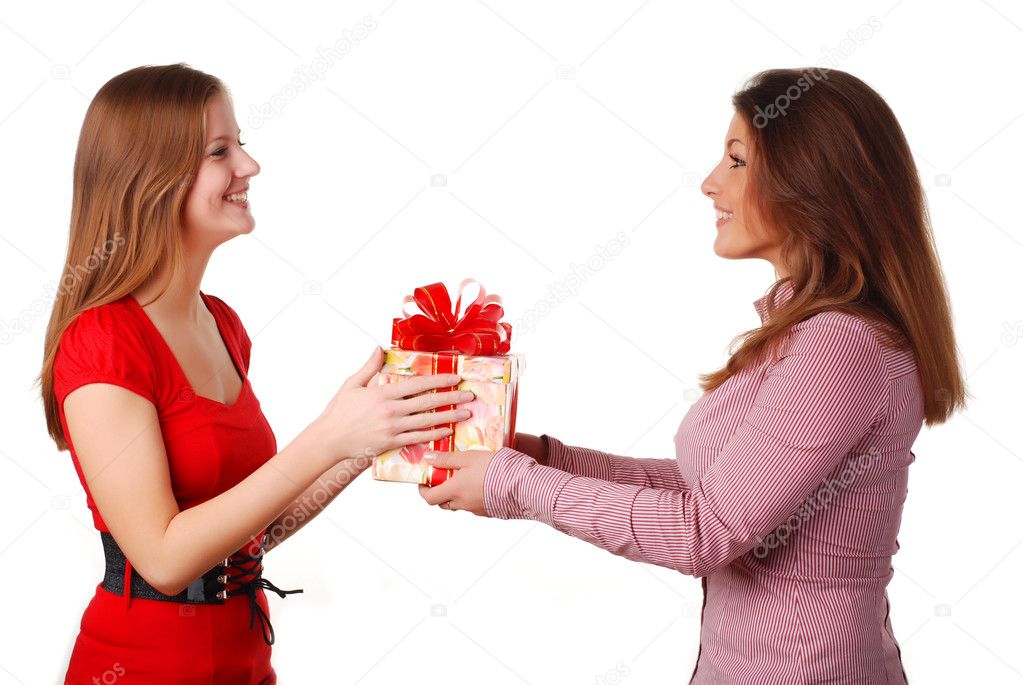 Two women with box Stock Photo by ©Dmitroza 2587808