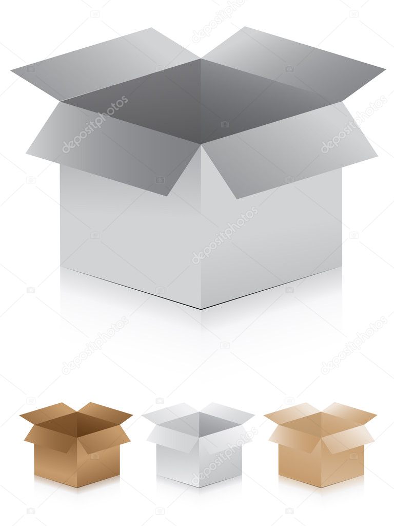 3d vector illustrated cartoon boxes — Stock Vector © biljuska1 #1799510