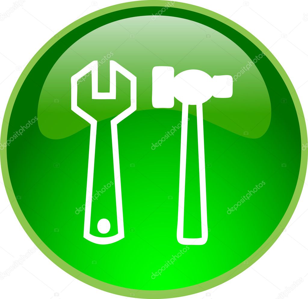 Green repair button — Stock Photo © michanolimit #1973974