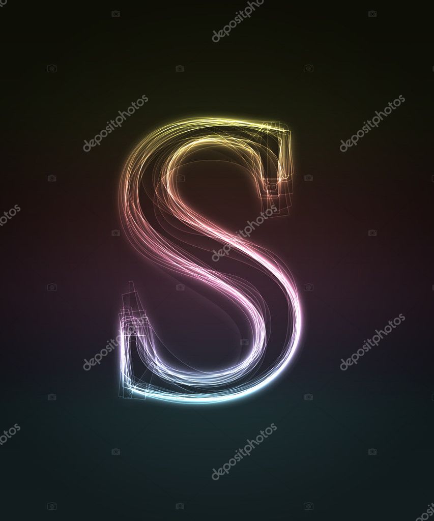 Glowing font. Shiny letter S. Stock Photo by ©Designer_things 2156046