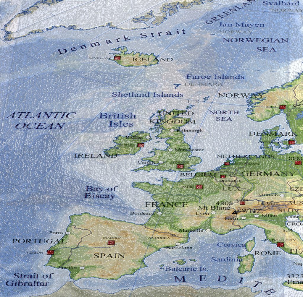 Atlantic Ocean On Map Of Europe
