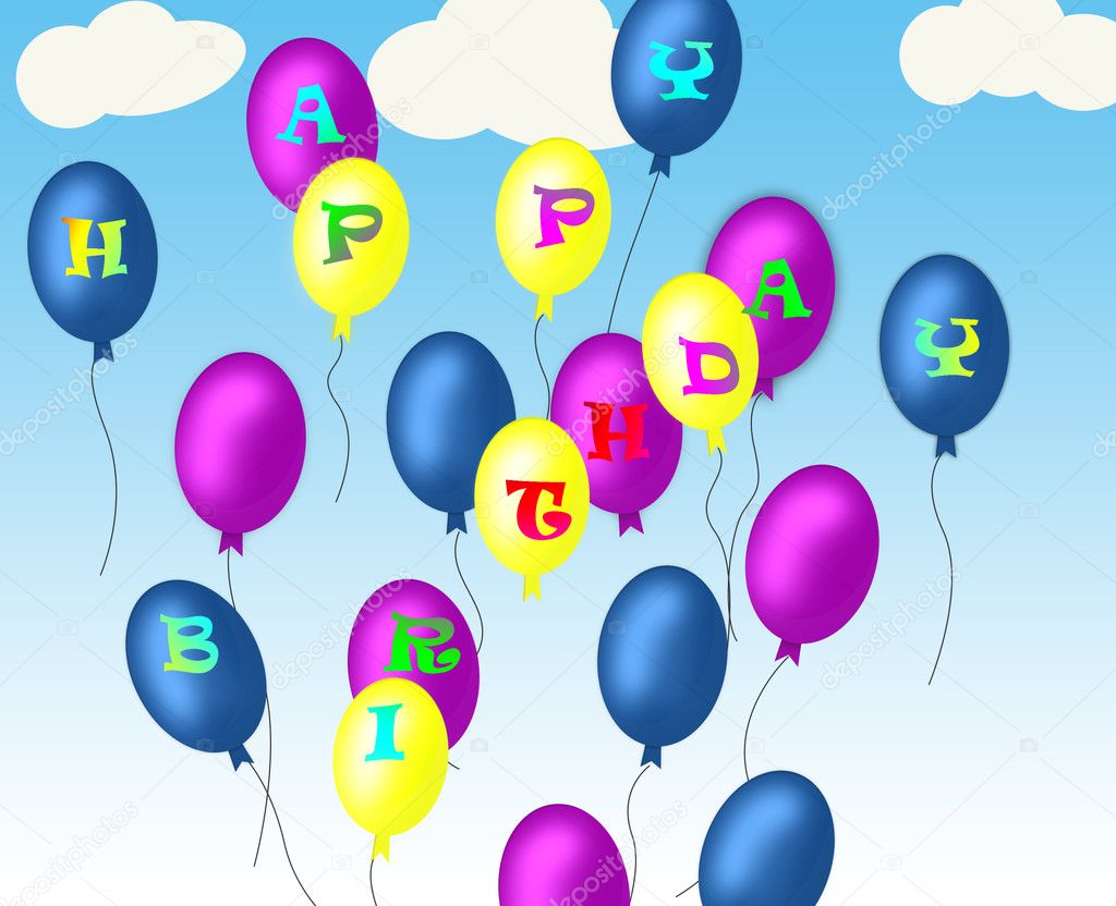 Happy birthday baloons — Stock Photo © dddaca #2474449