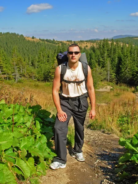 Handsome adventure man hiking mountain Stock Photos, Royalty Free ...