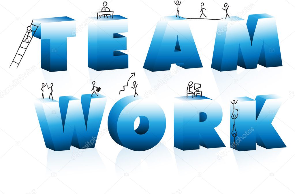 Cartoons about teamwork | Doodle Cartoons Climbing Word TeamWork ...
