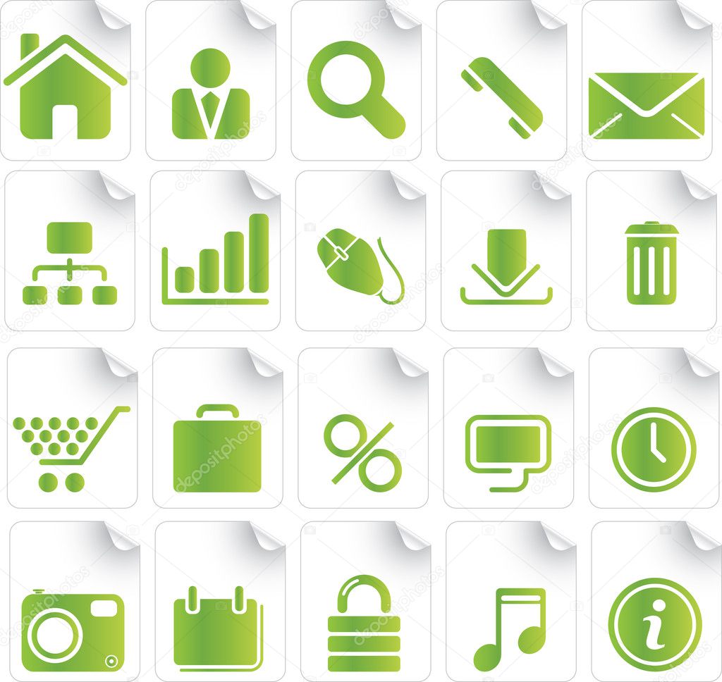Green Icon Set — Stock Vector © slaviana #1979699