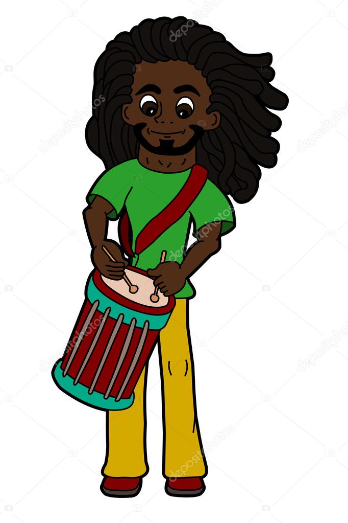 Cartoon rasta man playing drums | Cartoon rastaman playing drums ... Cartoon rasta man playing drums | Cartoon rastaman playing drums ...