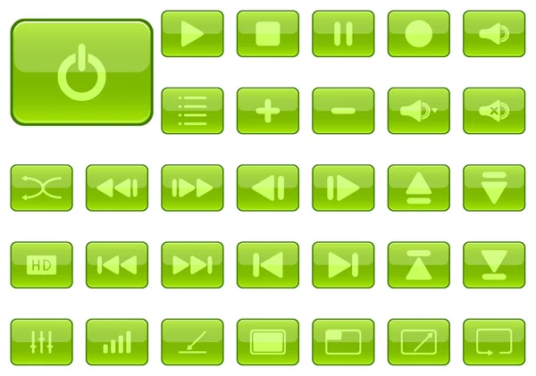 Media Center Icons -- Outline Button Stock Vector Image by ©palsur ...