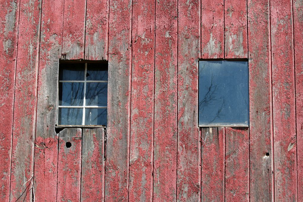 Two window on the side of a old barn — Stock Photo © njnightsky #2039284