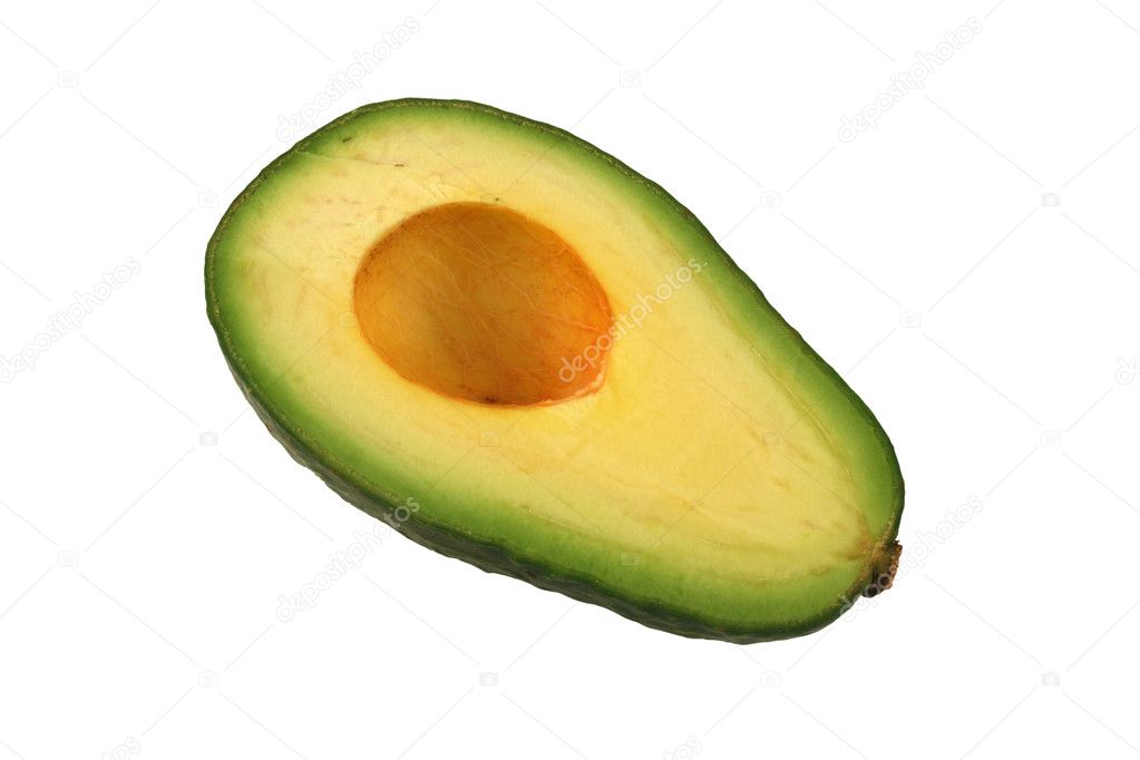 Isolated avocado half without pit — Stock Photo © njnightsky #2073594