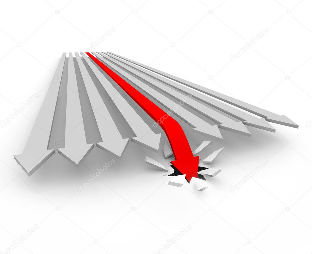 Arrow Falls through the Floor Stock Photo by ©iqoncept 2077237