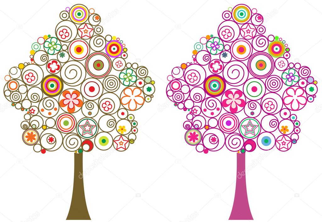 Abstract swirly isolated tree. — Stock Vector © nikifiva #2431253