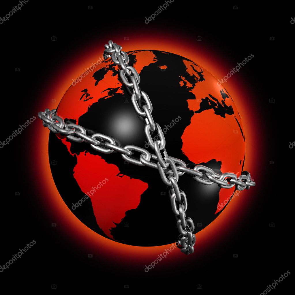 Chained world globe — Stock Photo © daboost #2069825 Chained world globe — Stock Photo © daboost #2069825