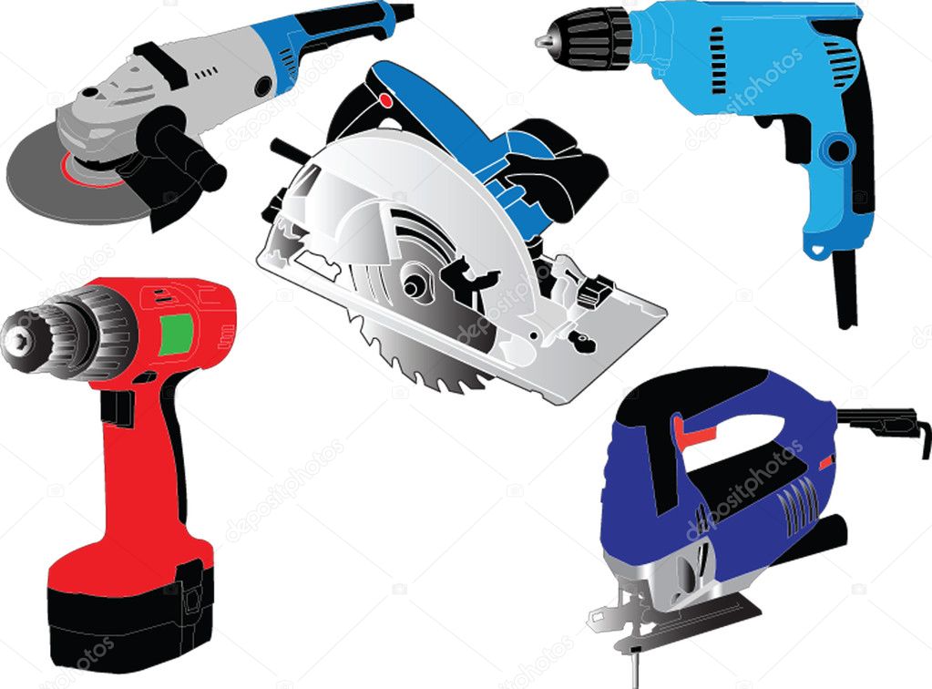 Electric hand tools collection — Stock Vector © vule46 #2173173