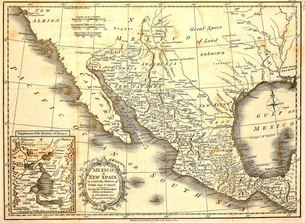 Old map of mexico | Old map of Mexico. — Stock Photo © meteor #2105360