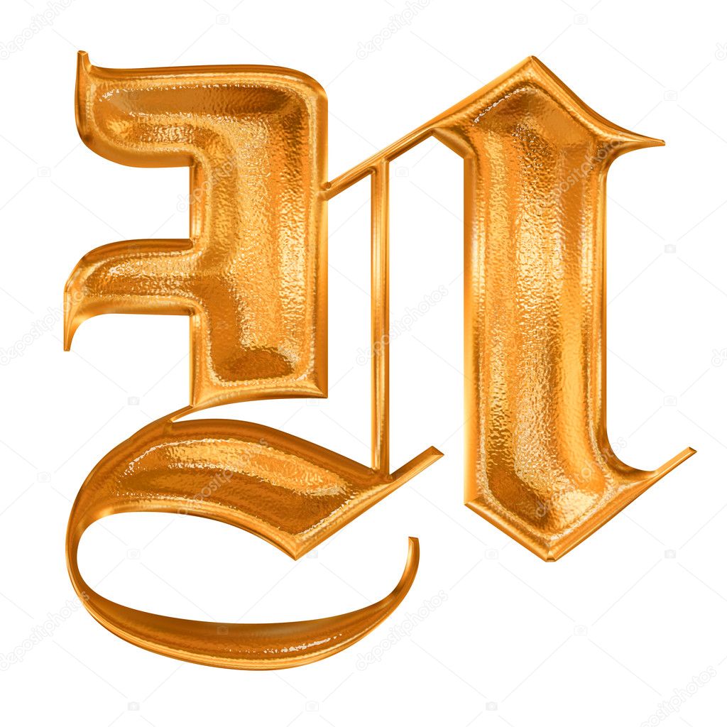 Golden pattern gothic letter N — Stock Photo © arogant #2273347