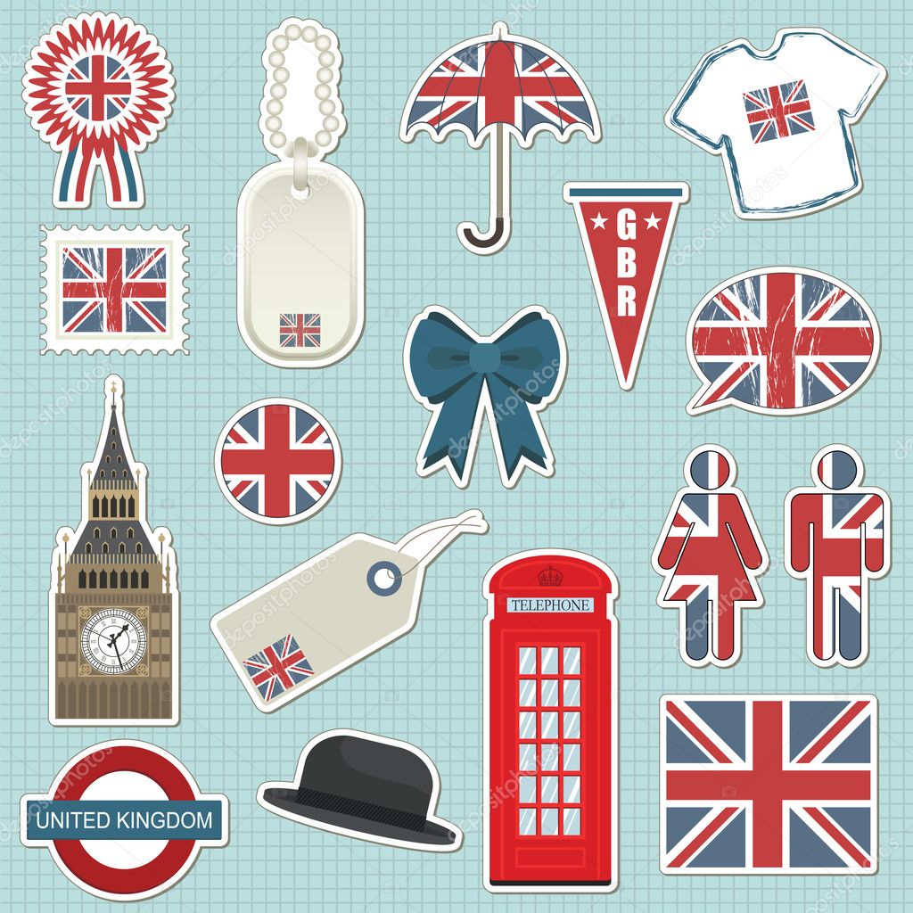 United kingdom stickers — Stock Vector © mattasbestos #2076352