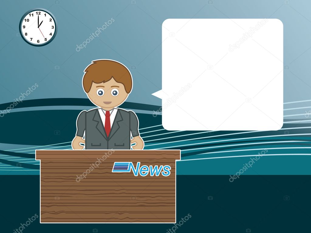 Male news reader — Stock Vector © mattasbestos #2142968