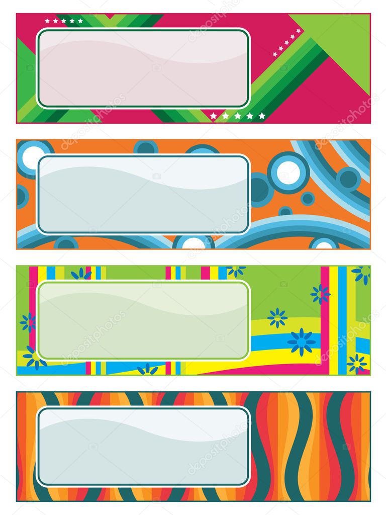 Bright retro banners — Stock Vector © mattasbestos #2315042