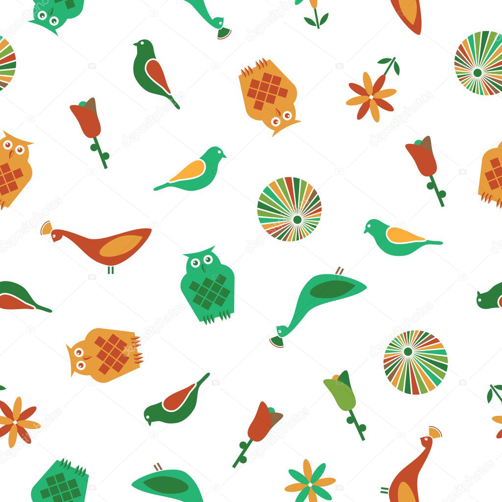 Bird pattern seamless — Stock Vector © mattasbestos #2403098