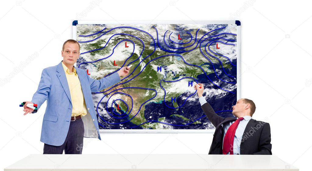 Weathermen behind an anchor desk — Stock Photo © Corepics #2102689