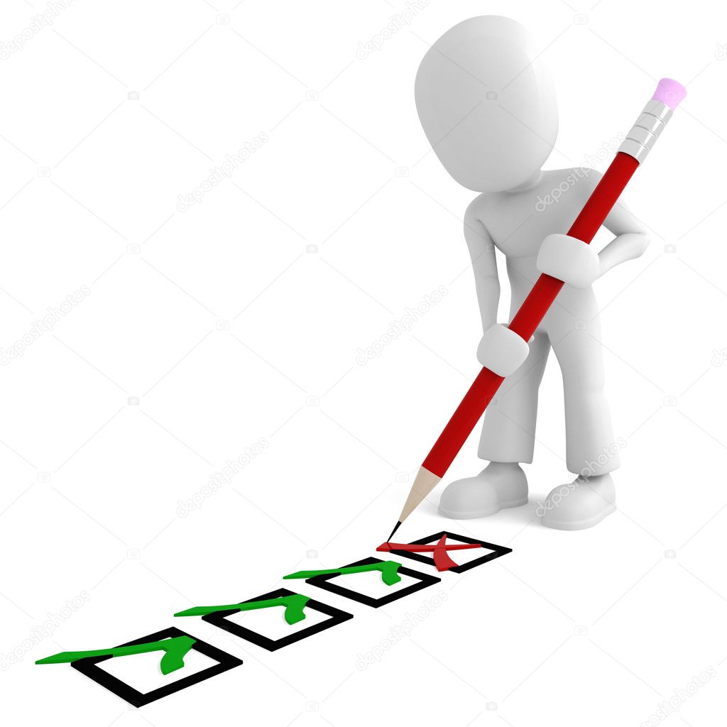 3d man & tick cross signs Stock Photo by ©digitalgenetics 2081696