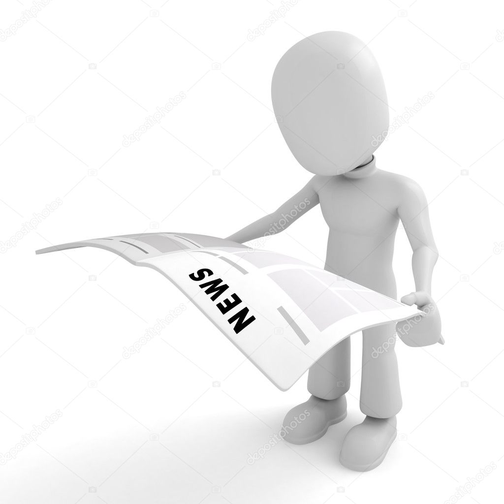 3d man reading the news — Stock Photo © digitalgenetics #2488120