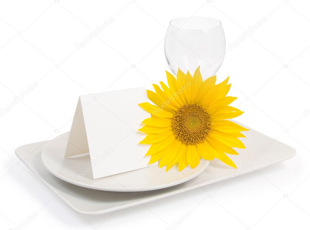 Table setting with sunflower — Stock Photo © Juliakharlamova #2089298