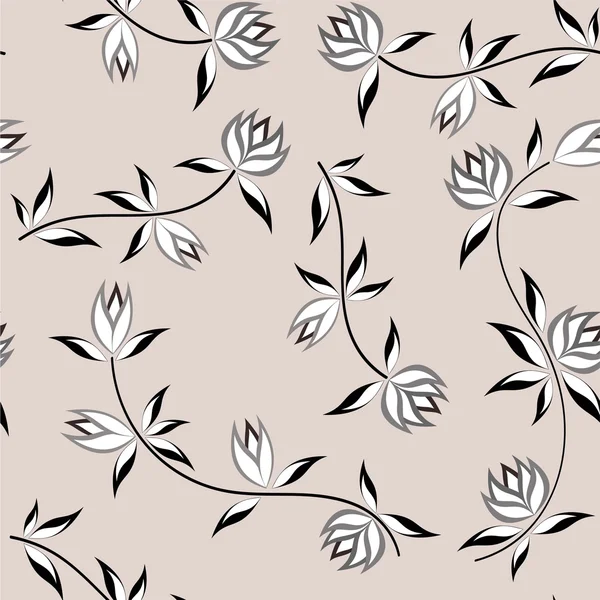 Leaf background. Floral seamless texture with lily Stock Vector Image ...