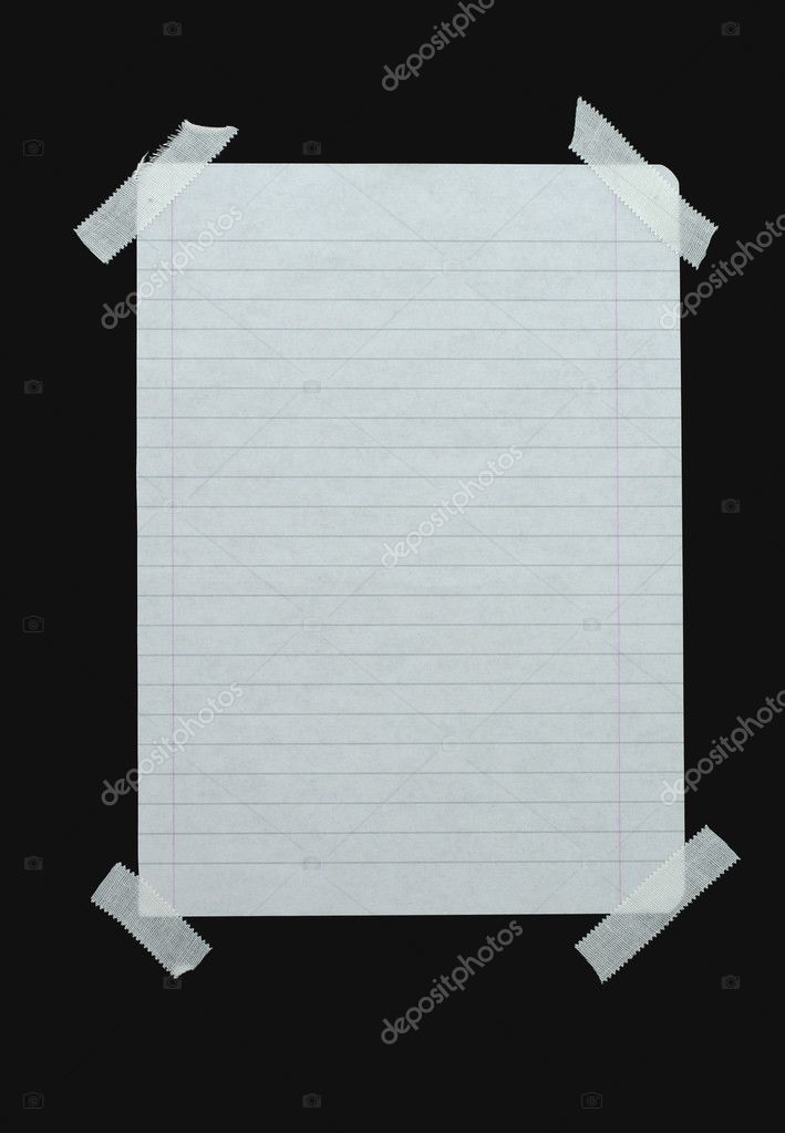Piece of lined paper stuck with tape Stock Photo by ©yoka66 2676762