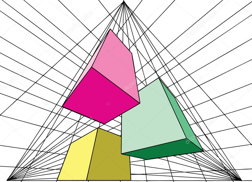 Three point perspective grid — Stock Vector © tajim1 #2557557