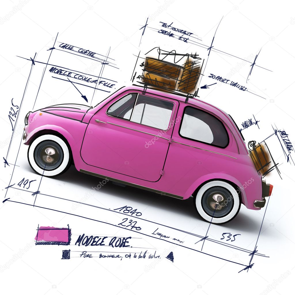 Retro pink car design Stock Photo by ©franckito 2317502