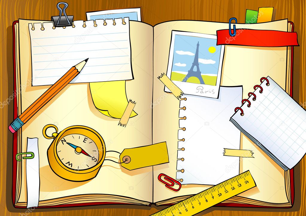 Travel notebook — Stock Vector © azzzya #2310173