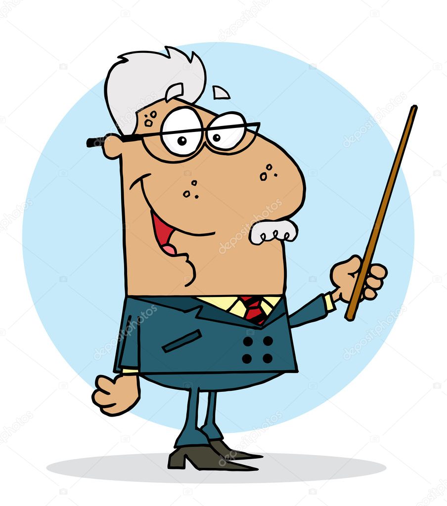 Happy Hispanic Senior Professor Man Stock Illustration by ©HitToon #2583874