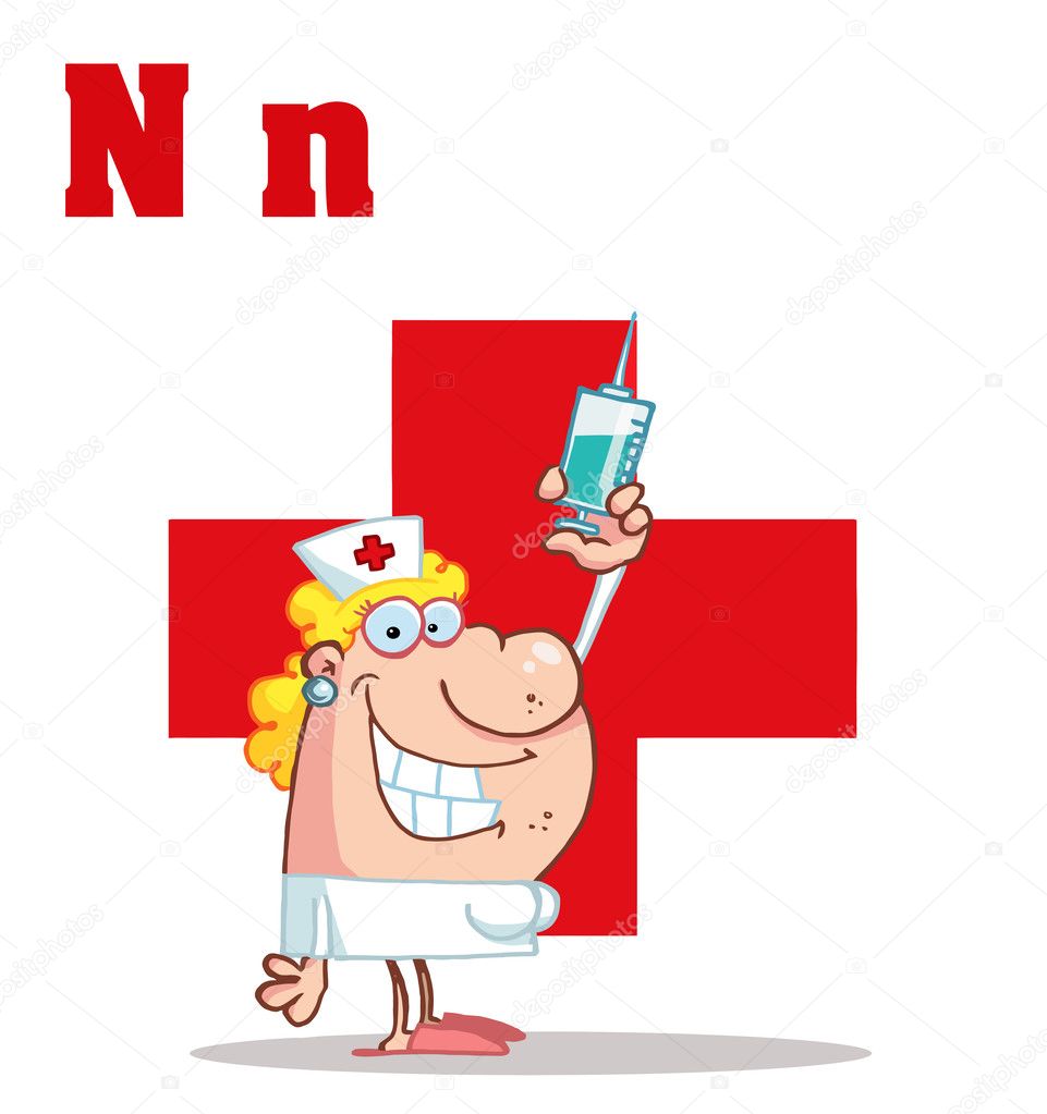 Nurse With Letters N Stock Illustration by ©HitToon #2610019