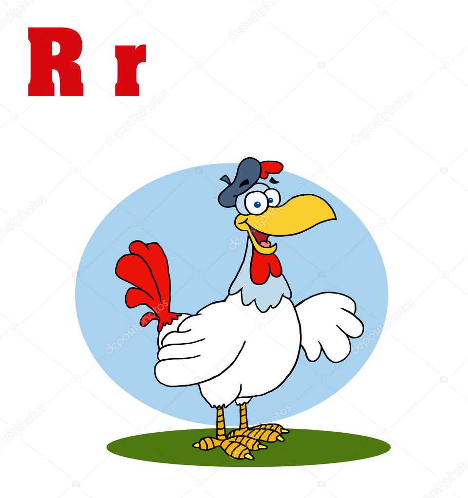 Funny Cartoons Alphabet-Rooster Stock Illustration by ©HitToon #2610028