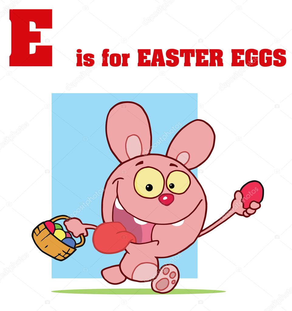 Funny Cartoons Alphabet with Text-E Stock Illustration by ©HitToon #2610081