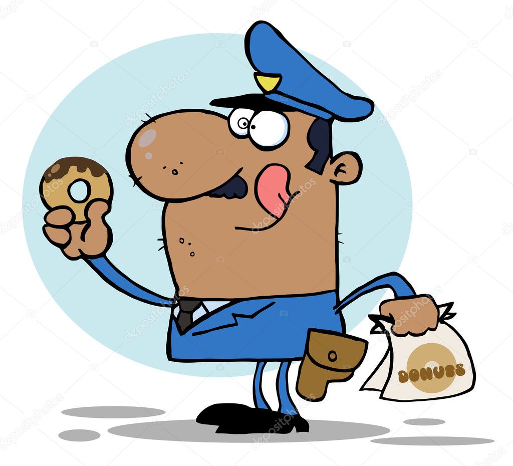 African American Police Officer Cartoon