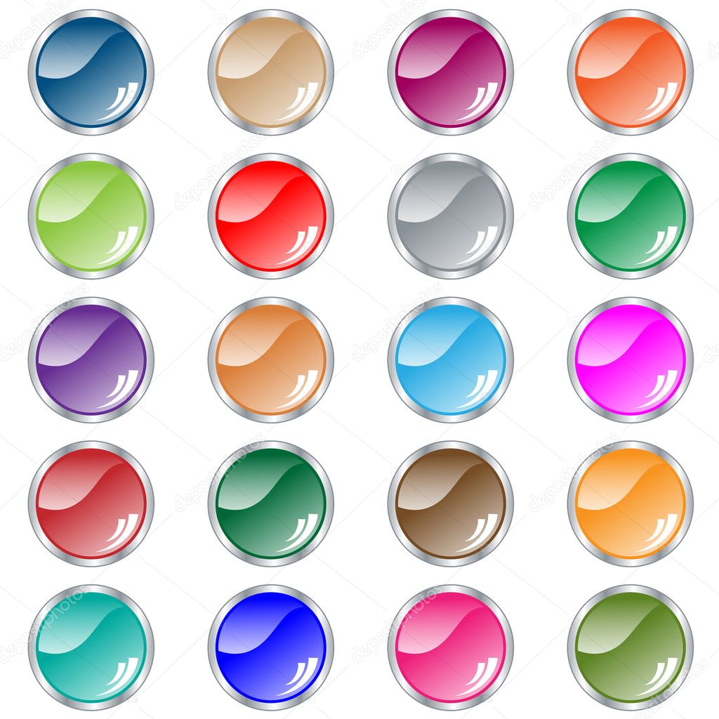 Round web buttons set in assorted colors Stock Vector by ©toots77 2225871