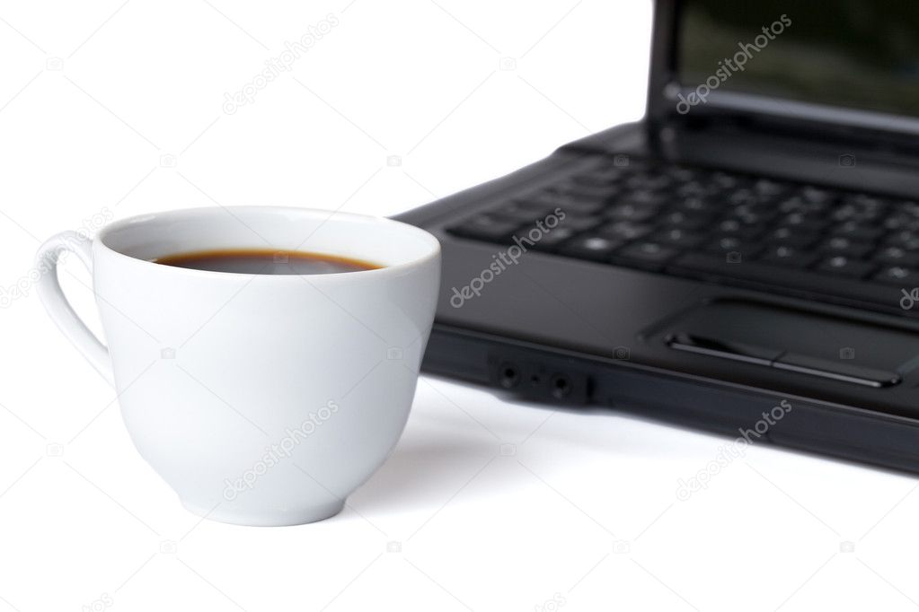 Coffee cup and computer Stock Photo by ©jirkaejc 2264327