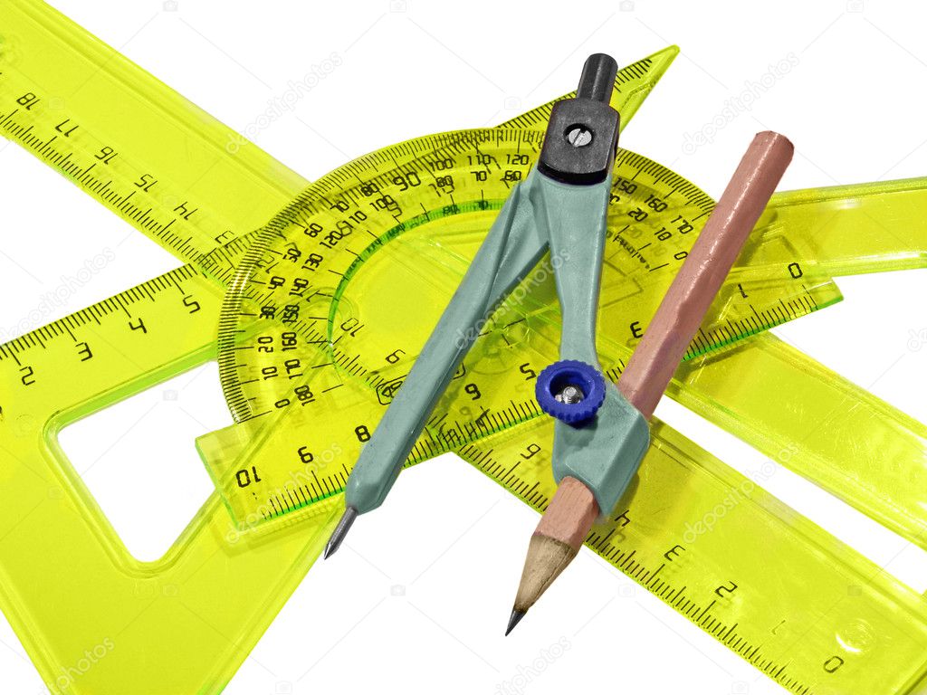 Set instruments for geometric drawings — Stock Photo © tarass #2307472