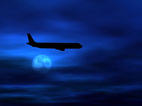 Airplane in the night sky — Stock Photo © IndianSummer #2360956