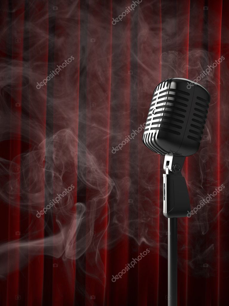 Retro Microphone in a smokey club – Stock Editorial Photo © aspect3d ...