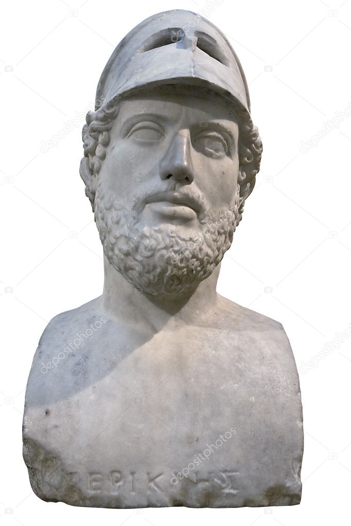 Bust of the greek statesman Pericles isolated wi — Stock Photo ...