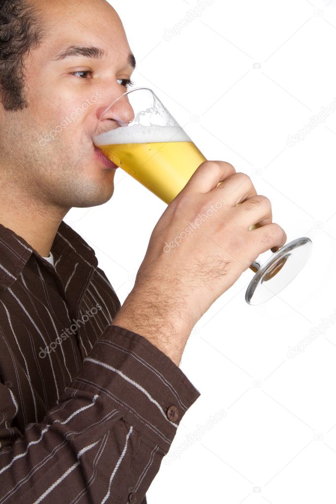Beer Drinking Man — Stock Photo © keeweeboy #2401113