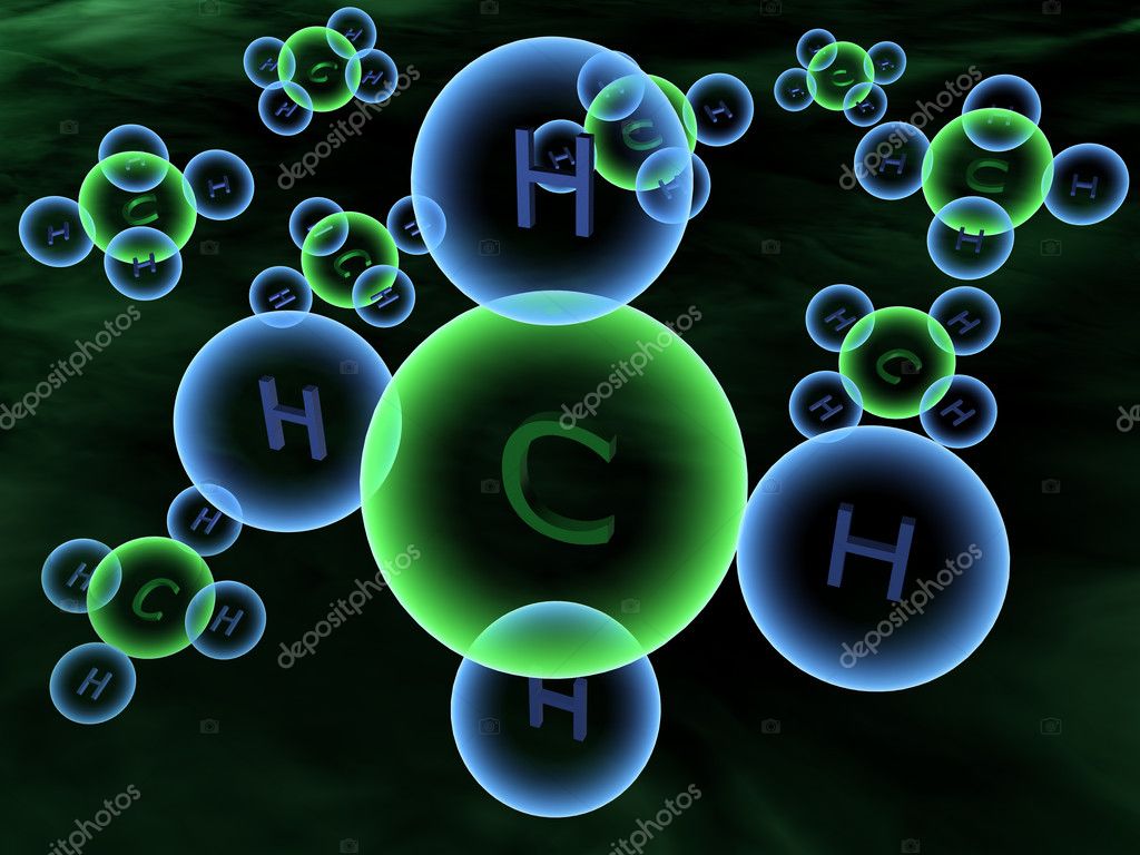 Methan - Moleküle — Stockfoto © Pixelmann #2418718